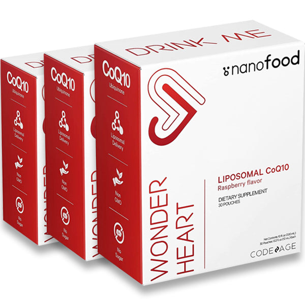 3 x 30 Pouches CodeAge Nanofood Liposomal Wonder Heart CoQ10