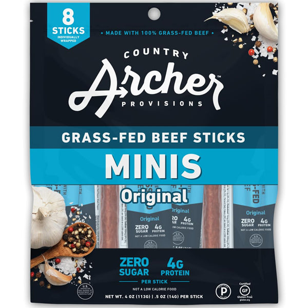 Country Archer Grass-Fed Mini Beef Sticks 8pk