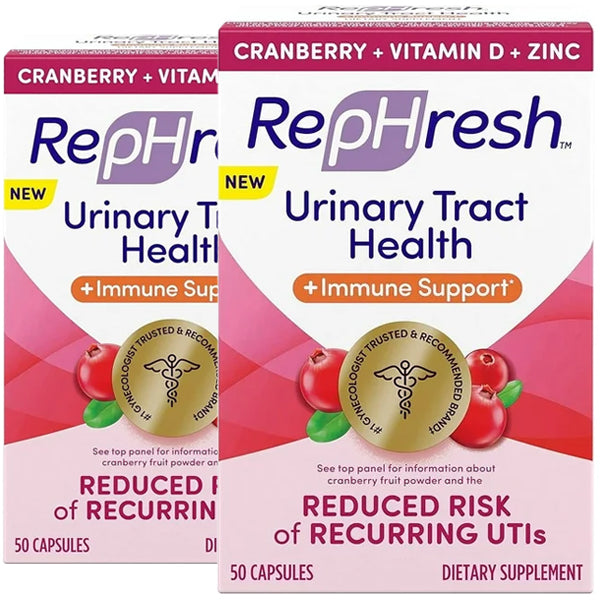 2 x 50 Capsules RepHresh Urinary Tract Health +Immune Support