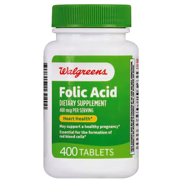 Walgreens Folic Acid Heart Health 400mcg 400 Tablets